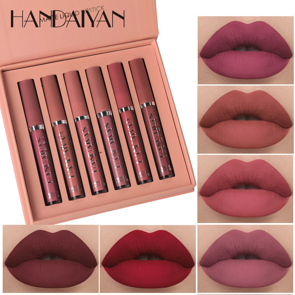 Conjunto de 6 Batom Matte Handaiyan longa duração | Shopee Brasil