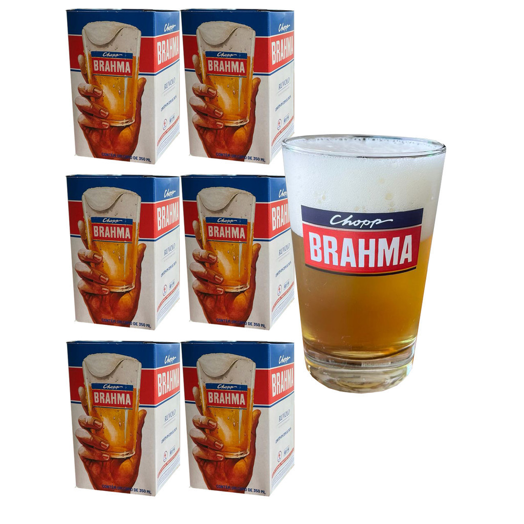 kit c/6 Copo Caldereta Brahma 350ml Ruvolo caixa presente | Shopee Brasil
