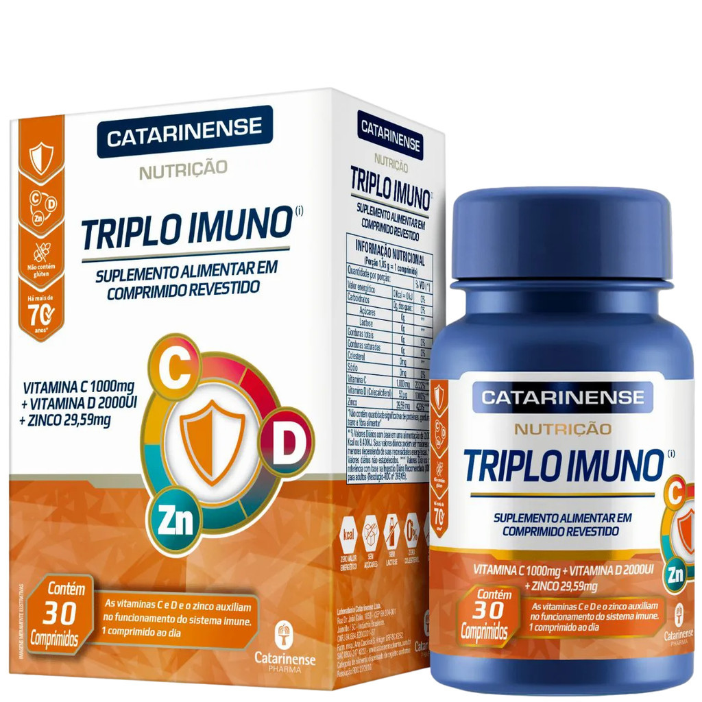Suplemento Vitamina Nutrição Triplo Imuno 30Cpr– Catarinense | Shopee ...