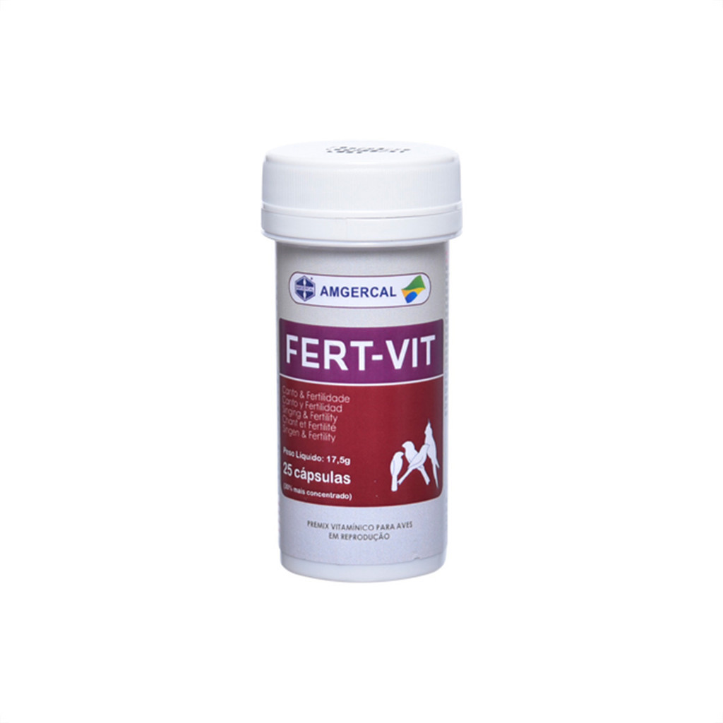 Fert-Vit Amgercal Premix Vitamínico para Aves Reprodução - 25 Cápsulas ...