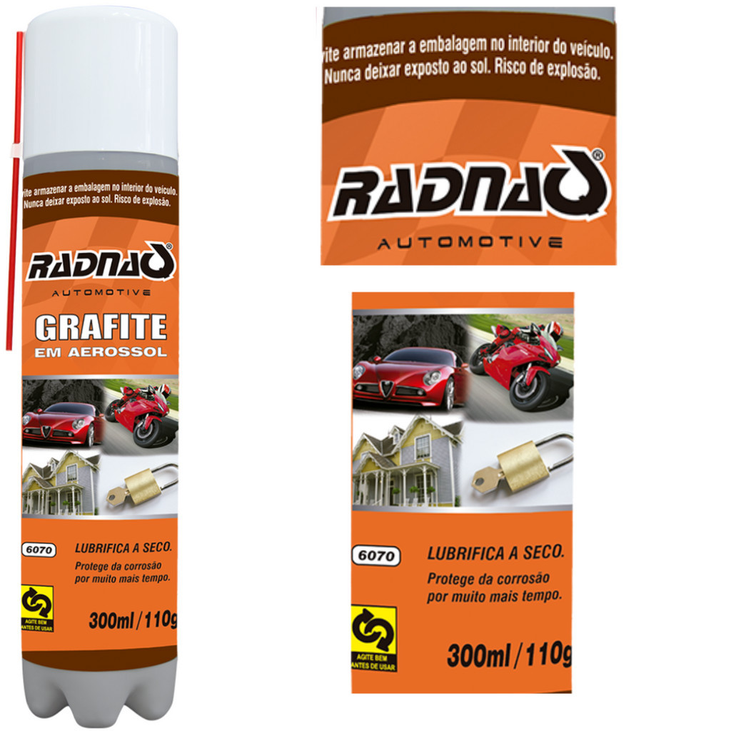 Spray Grafite Aerossol a Seco Uso Geral - Radnaq 300mL | Shopee Brasil