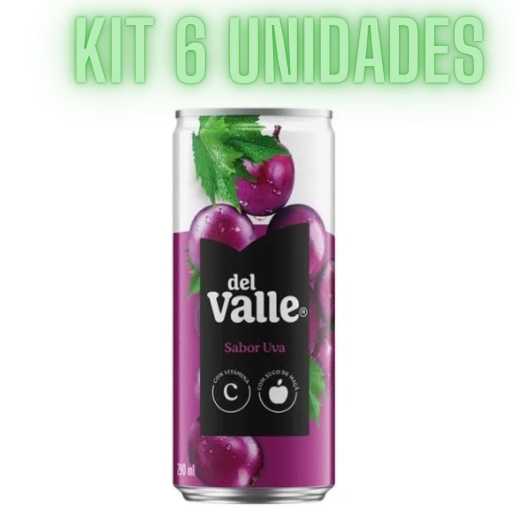 Suco Del Valle Nectar Uva 290Ml Lata 6 Unidades - Faz a Boa!