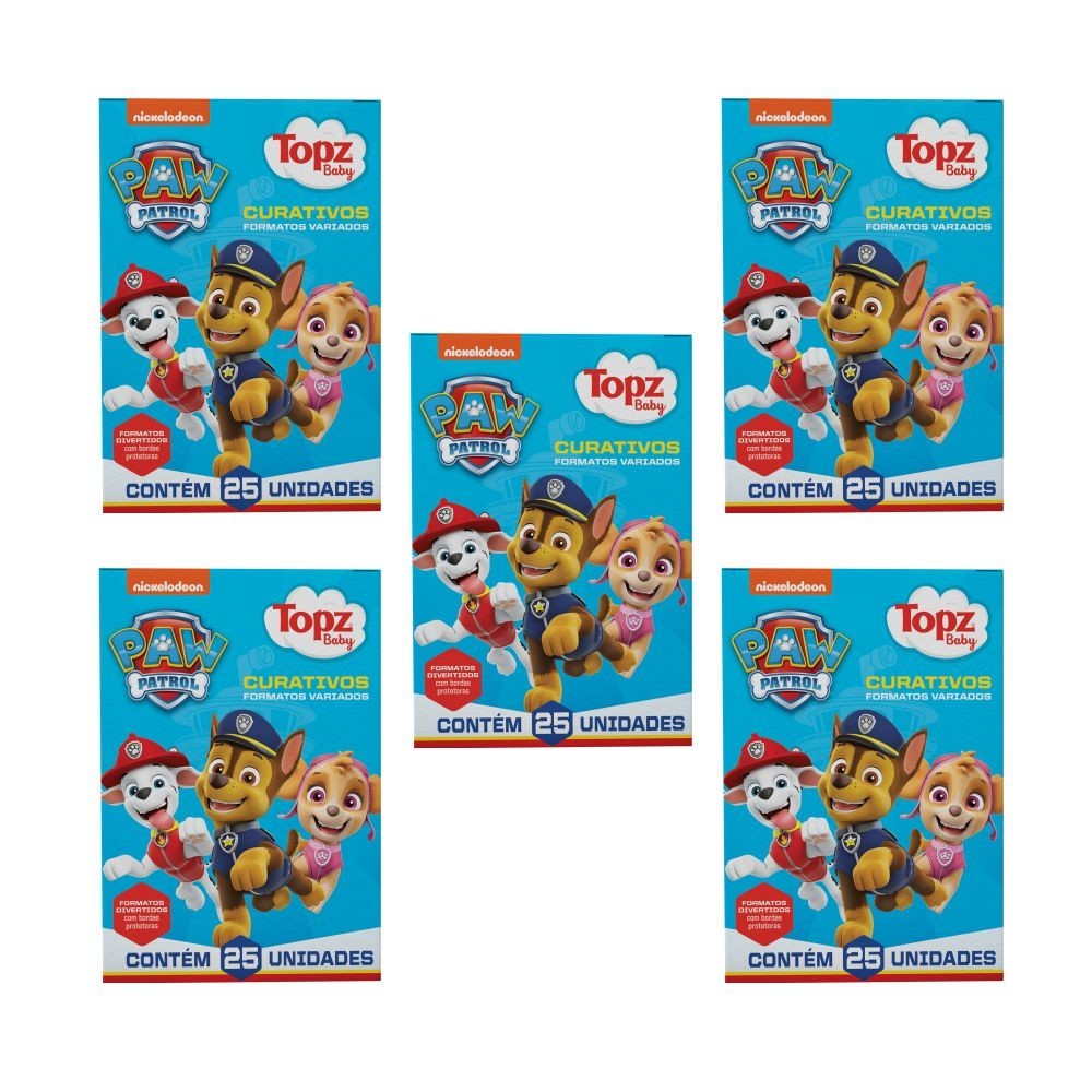5x Curativos Patrulha Canina - 25 Unidades - Formatos Diversos - Topz ...
