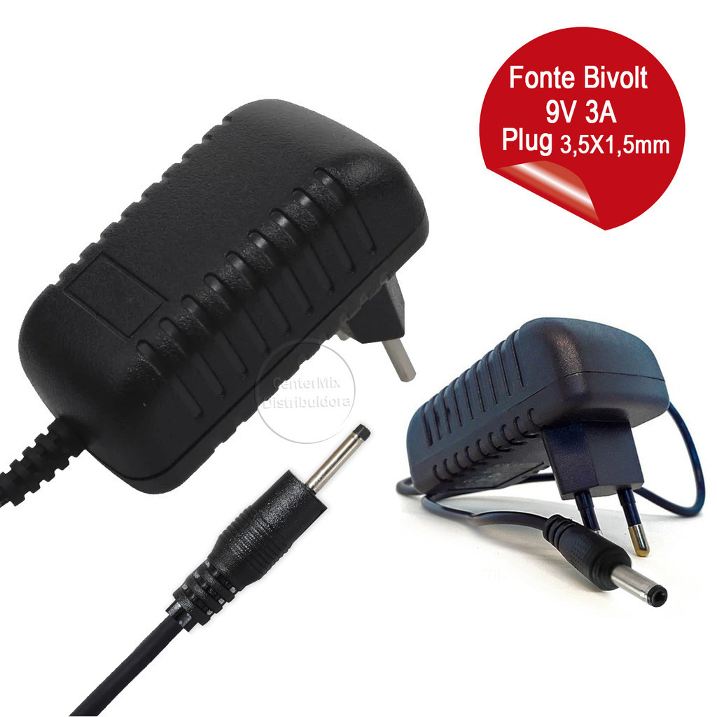 Kit 2 Fontes De Alimentação 9v 3v Plug 3.5mm X 1.35mm Carregador ...