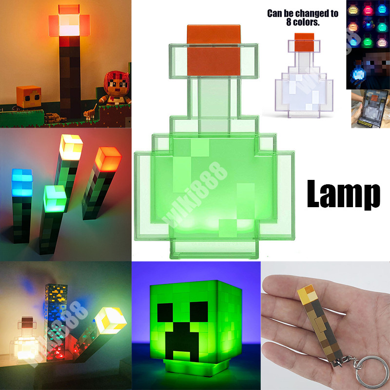 Minecraft Lâmpada Redstone Ore Creeper Tocha LED Ornamentos Brilhantes ...