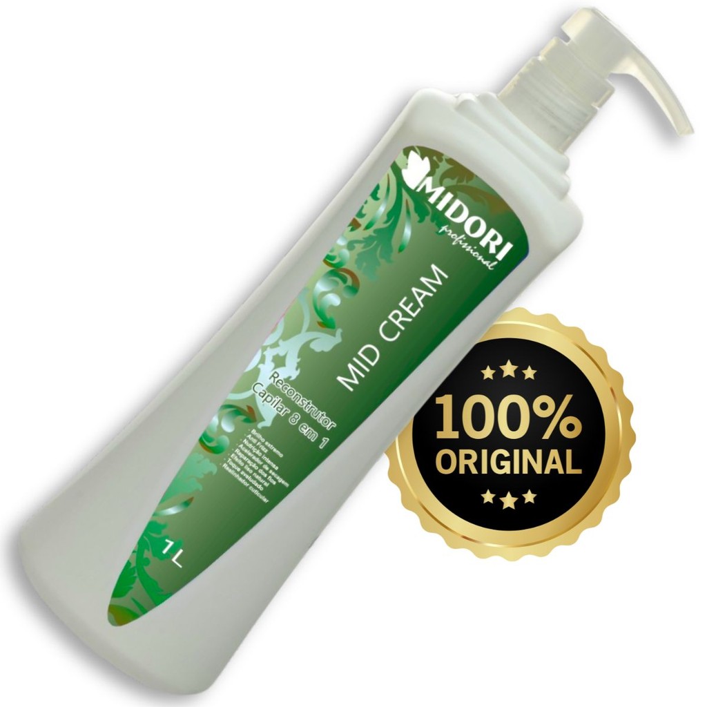 Mid Cream Reconstrutor Capilar 8 em 1 Midori Profissional 1L | Shopee Brasil