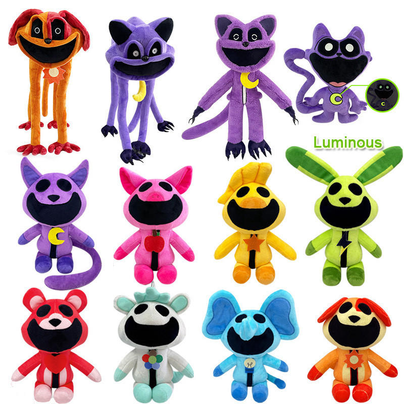 30cm-40cm Sorrindo Critters Plush Brinquedos Cartoon Aminal Rabbit Cat ...