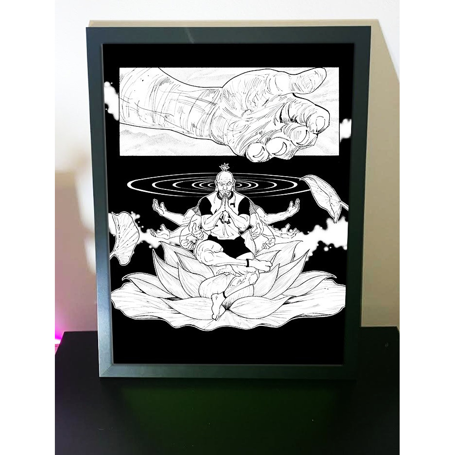 Quadro Anime Hunter X Hunter Isaac Netero Com Moldura Preta Decorativo ...