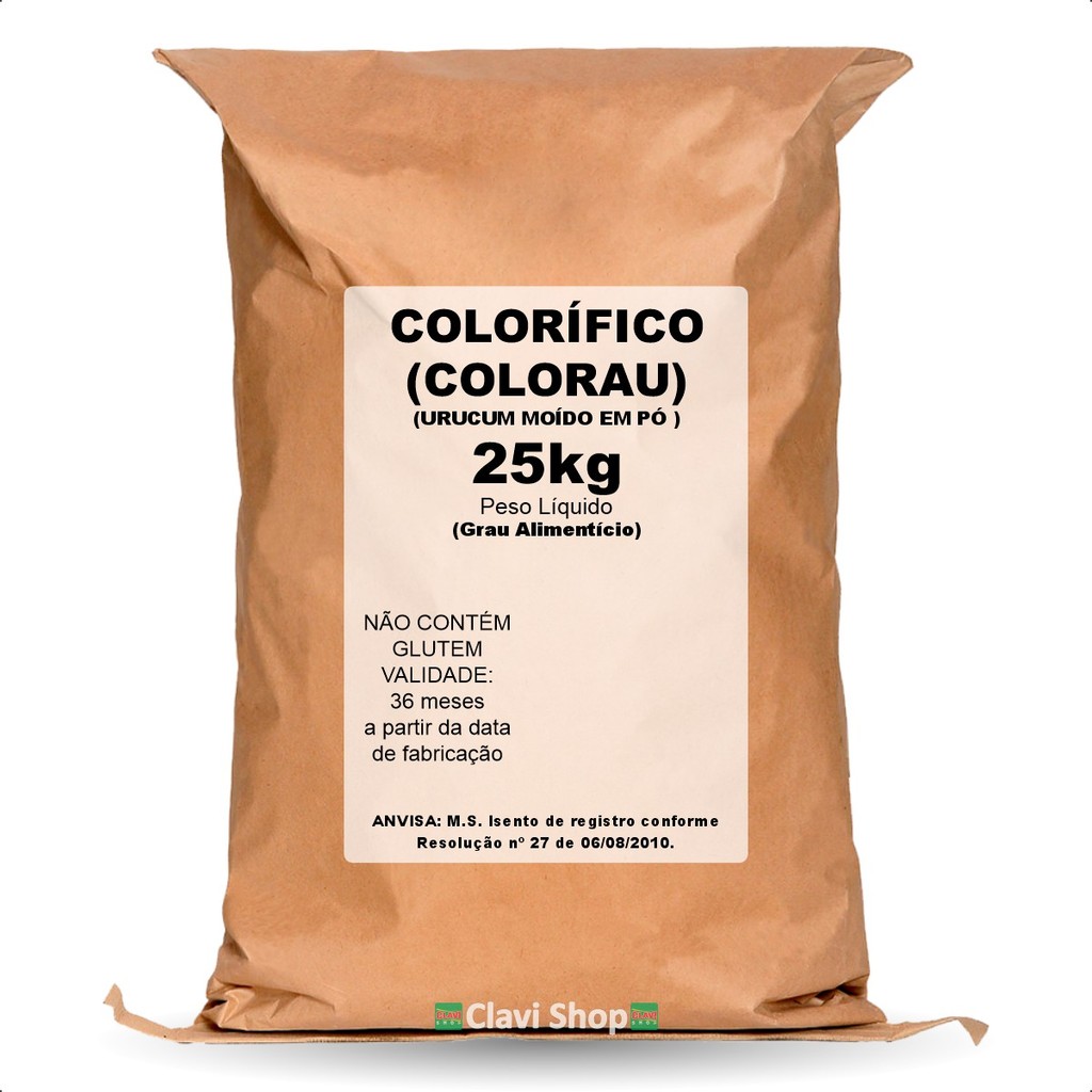 Colorífico Colorau Pó 25kg (urucum) Granel Saca Atacado | Shopee Brasil
