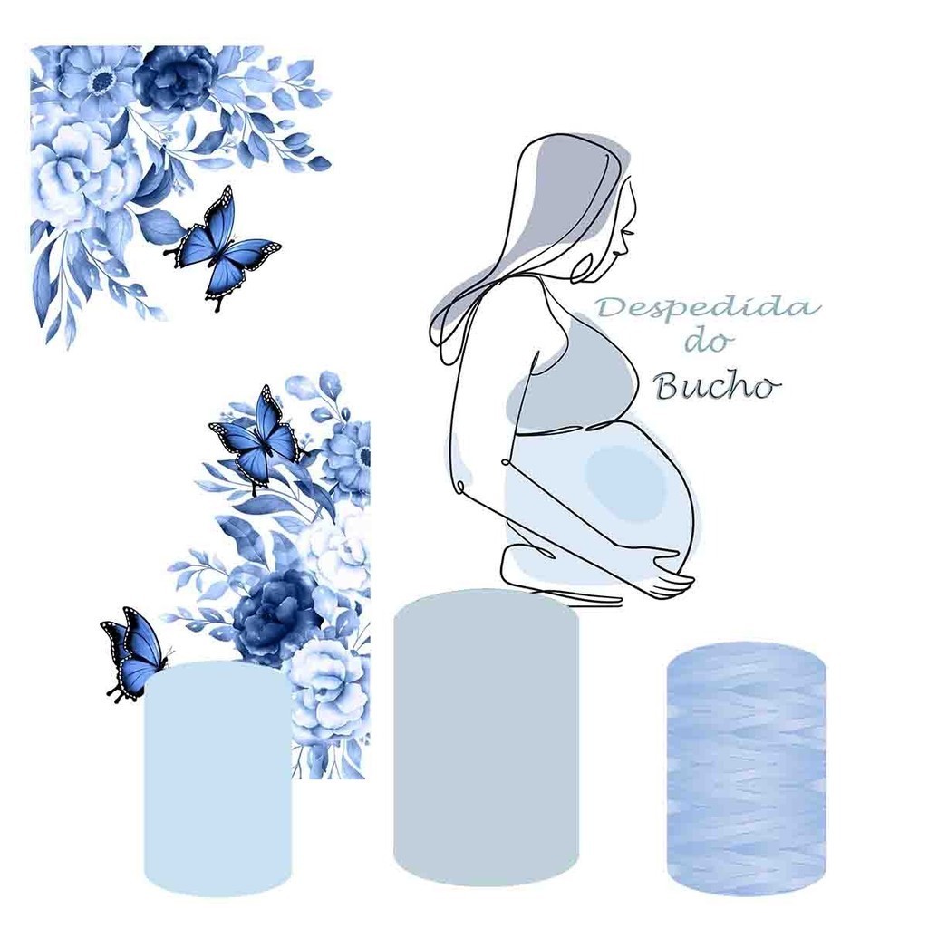 Painel casado + capas cilindros tecido sublimado DESPEDIDA DO BUCHO ...