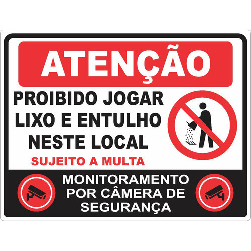 Placa Proibido Jogar Lixo E Entulho Monitoramento | Shopee Brasil Placa Proibido Jogar Lixo E Entulho Monitoramento | Shopee Brasil