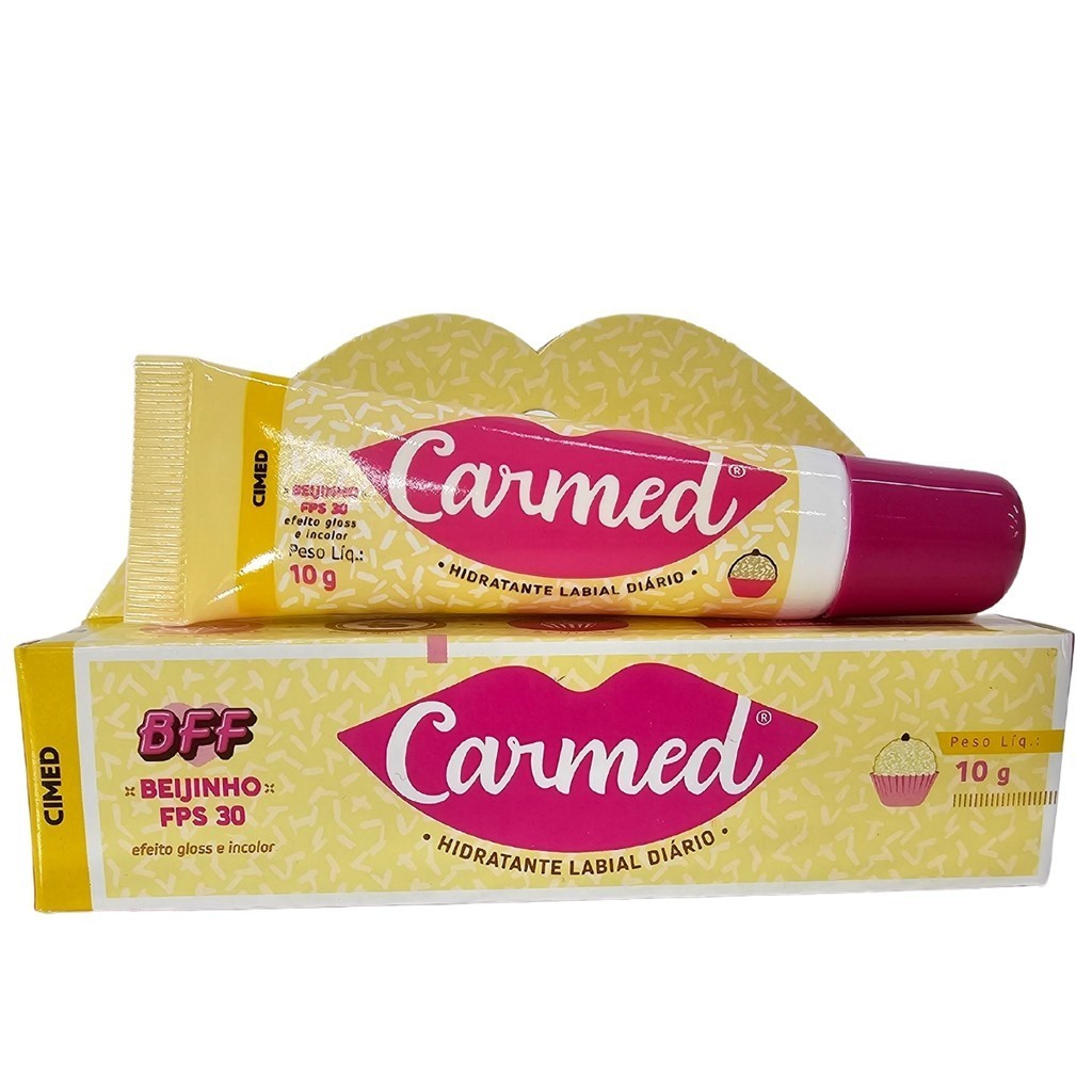 Hidratante Labial Incolor Efeito Gloss Beijinho FPS 30 BFF Carmed Cimed 10g | Shopee Brasil