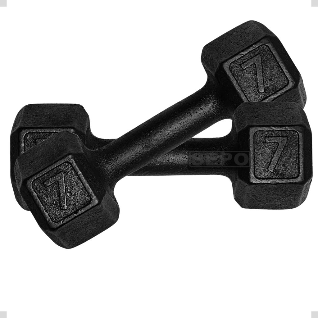 Halter 7 Kg Par Sextavado Preto Ferro Exercício musculação | Shopee Brasil