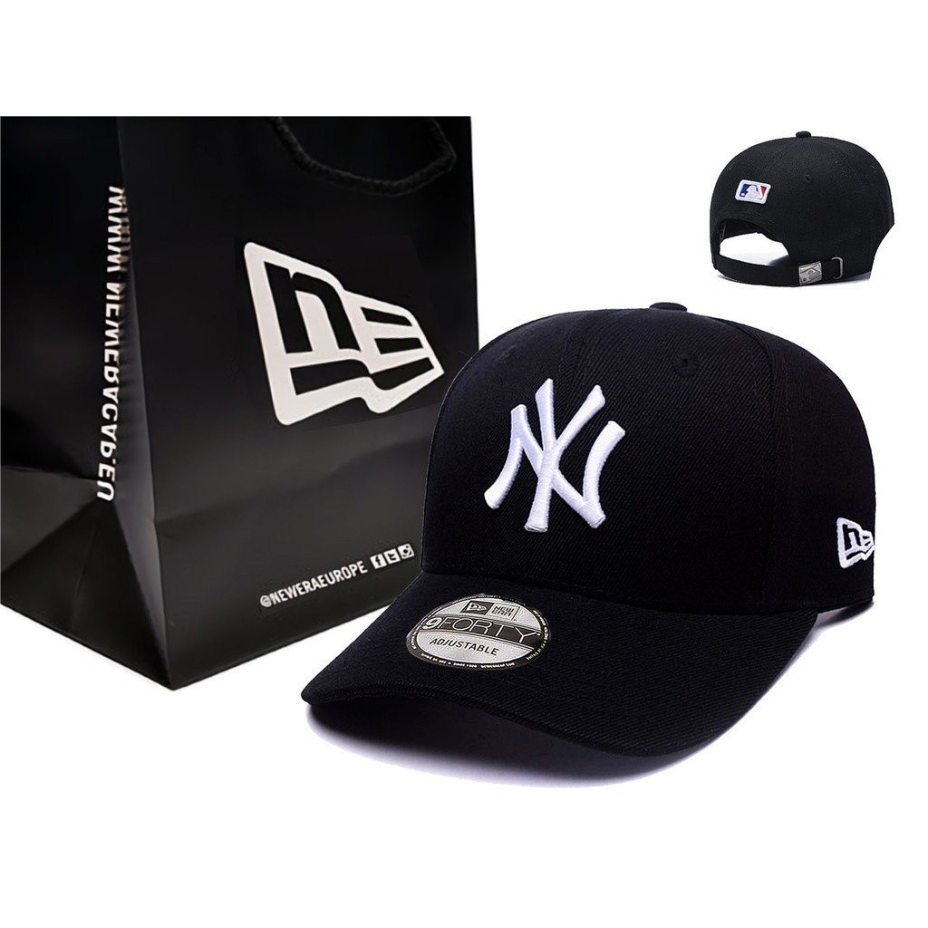 Boné De Beisebol NY Strapback MLB New York Yankees Preto Branco Marinho ...