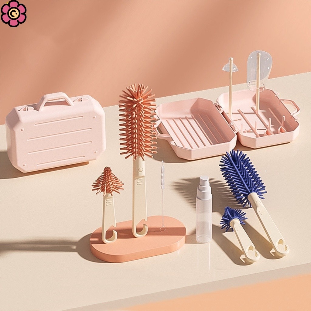 Conjunto De Escova Para Biberões Com Racks De Secagem De Viagem Mamilos ...