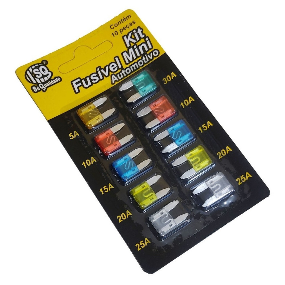 Kit Fusivel Automotivo Lamina Mini 10 peças 5/10/15/20/25/30a | Shopee ...