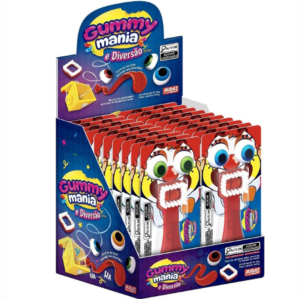 Bala de Gelatina Gummy Mania Salada de Frutas c/20 - Audaz | Shopee Brasil