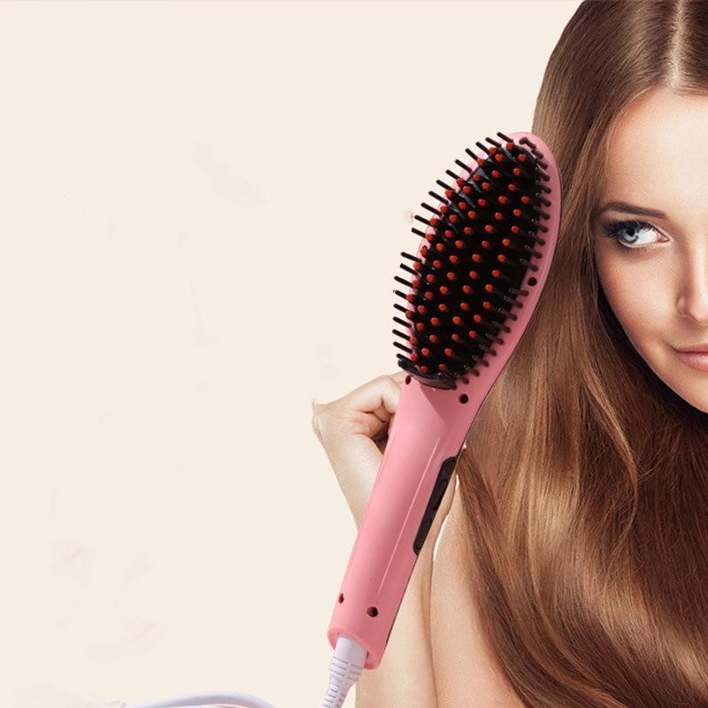 Escova de Cabelo Alisadora eletrica led exibição de temperatura Alisa ...