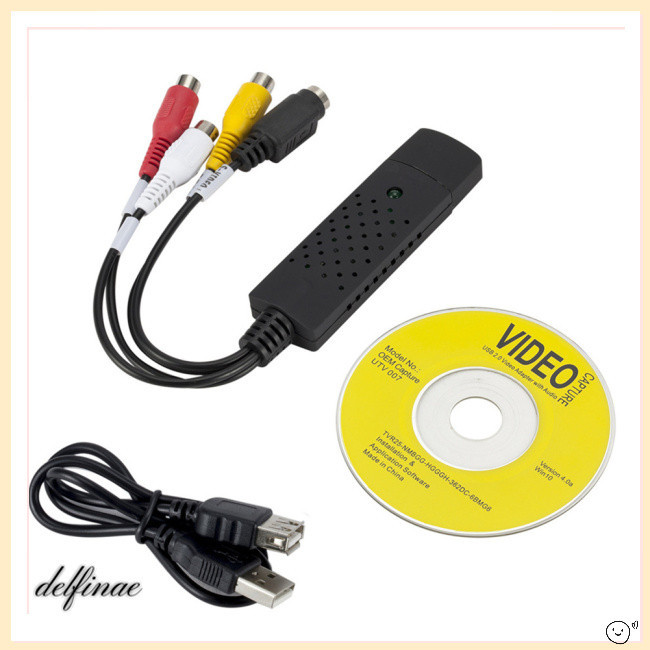 Placa De Captura De Vídeo DELFINE USB 2.0 Conversor De Áudio E VHS Para ...