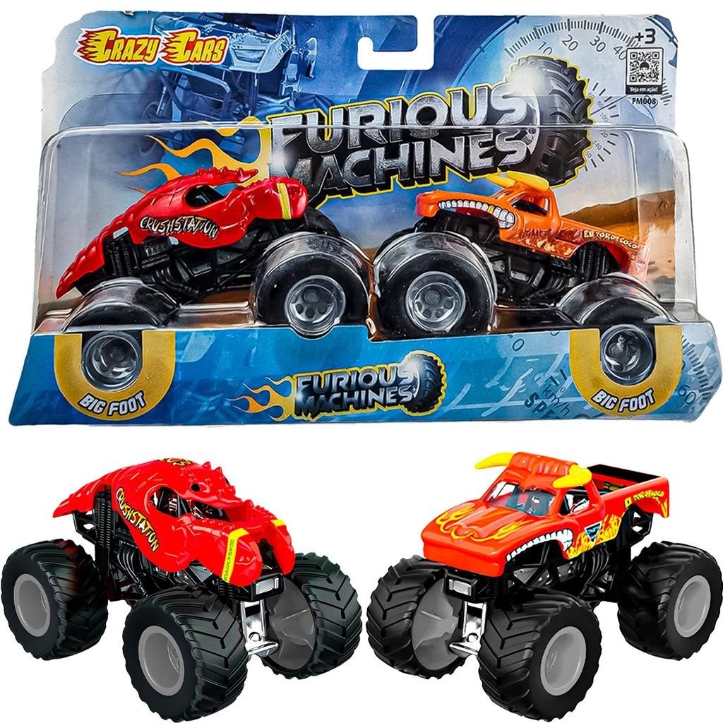 Furious Machines Kit 2 Carrinhos El Toro Loco E Crushstation Monster ...