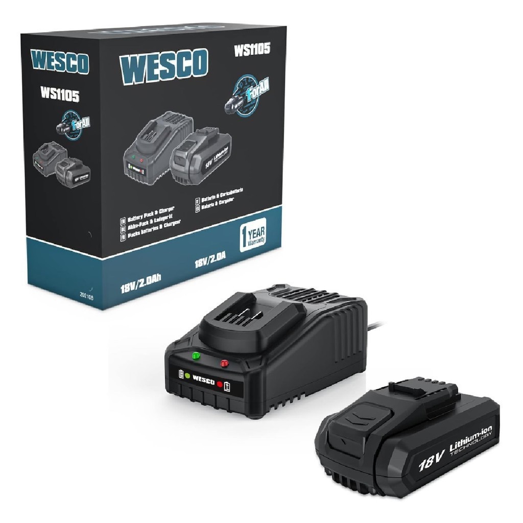 Kit Carregador Com Bateria 2Ah 18V Bivolt Wesco WS1105 | Shopee Brasil
