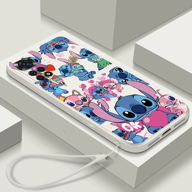 Capa Para Redmi Nota 13 13 Pro 4G 5G Stitch Angel Love Heart Lanyard À ...