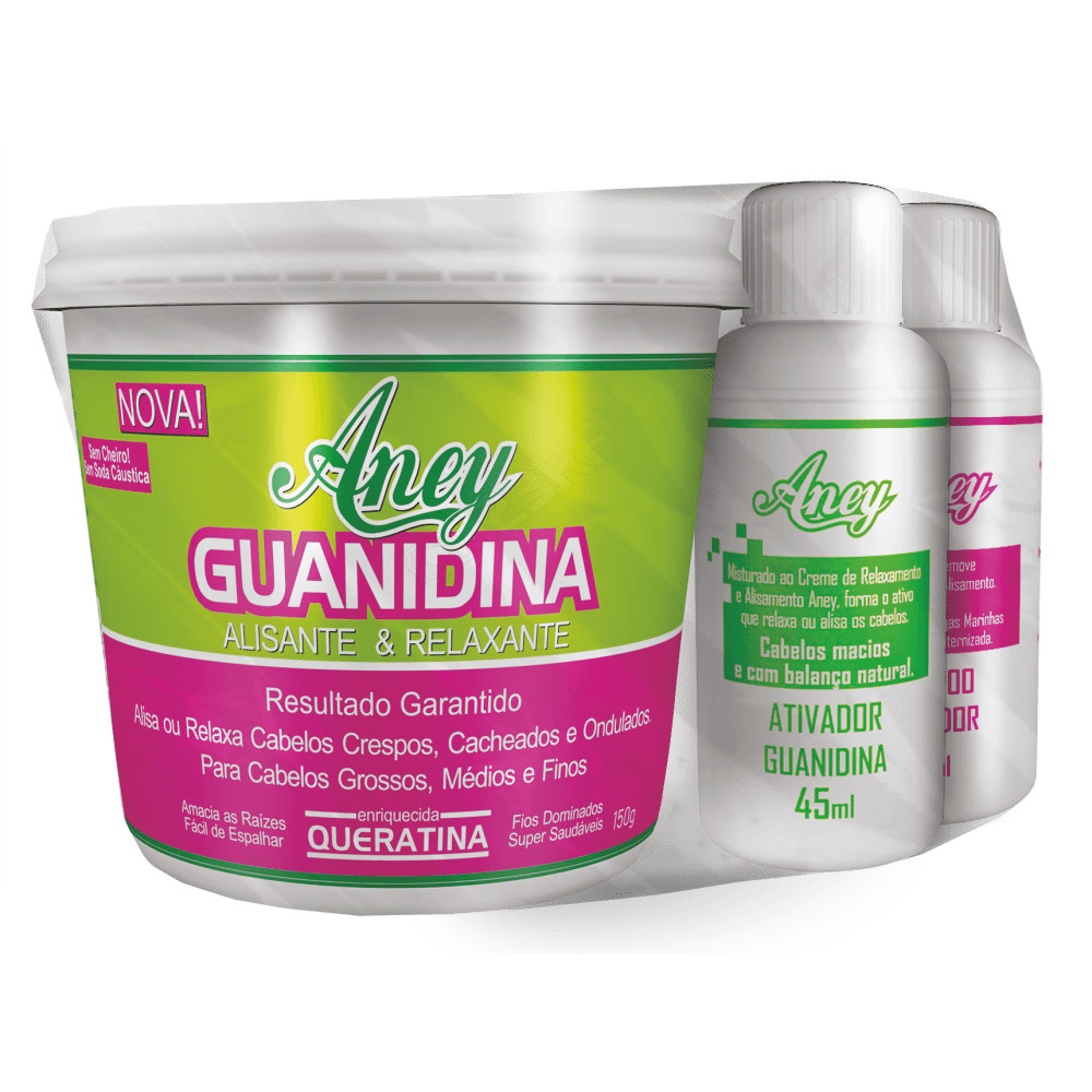 CREME ALISANTE E RELAXANTE GUANIDINA ANEY 240G PARA CABELO | Shopee Brasil