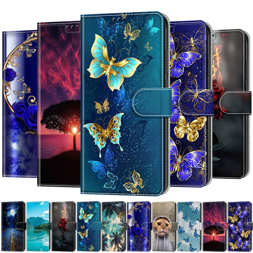 Padrões Coloridos Couro Flip Caso De Telefone Para Samsung Galaxy A05 A05S A15 A25 A35 A55 A06 ...