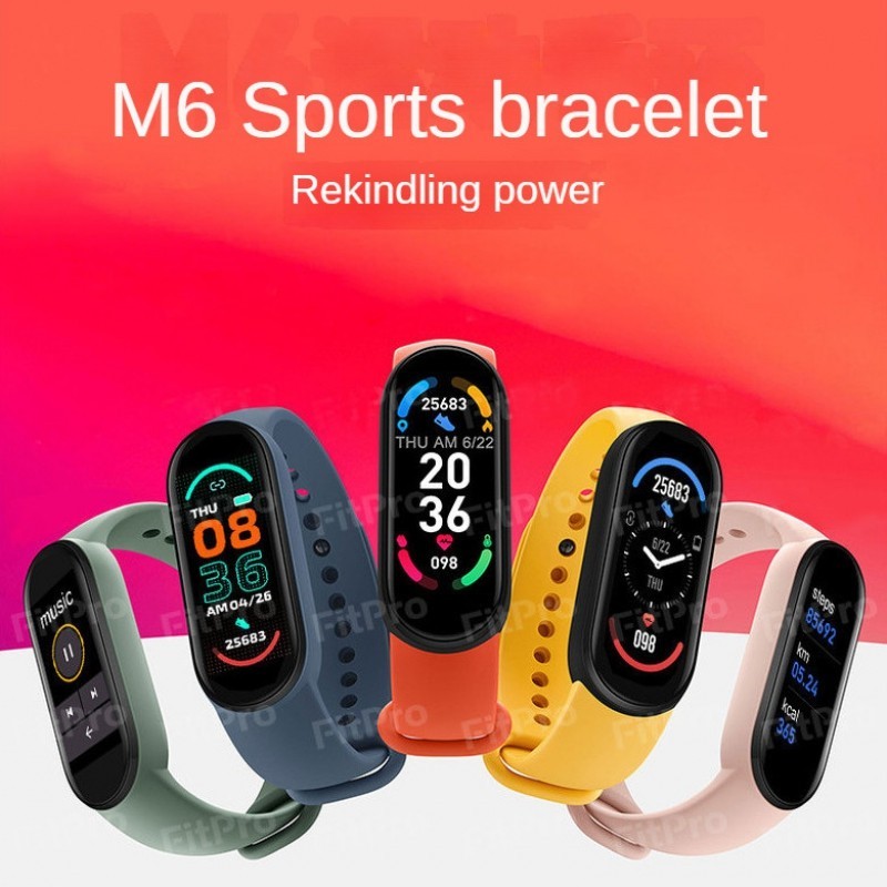 M6 Smart Bracelet Pulseira Inteligente Pressão Arterial Pressão Arterial Bluetooth Pedômetro ...