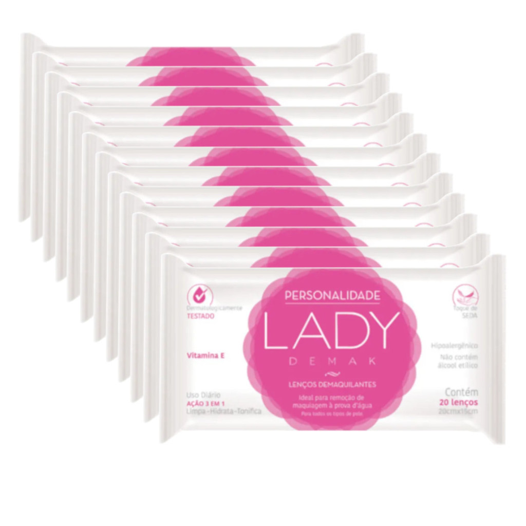 Kit 12 Pacotes Com 20 Lenços Demaquilantes Cada Pacote Personalidade ...