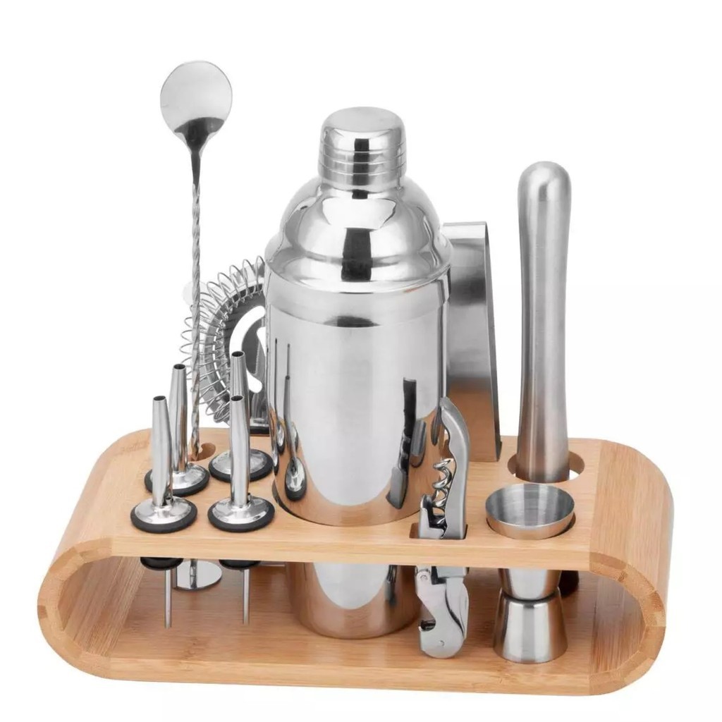 Kit Barman COMPLETO com suporte Bambu 12 Peças | Shopee Brasil