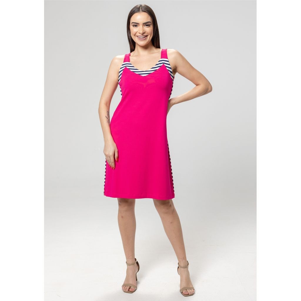Vestido Básico Pink | Pau a Pique | Shopee Brasil