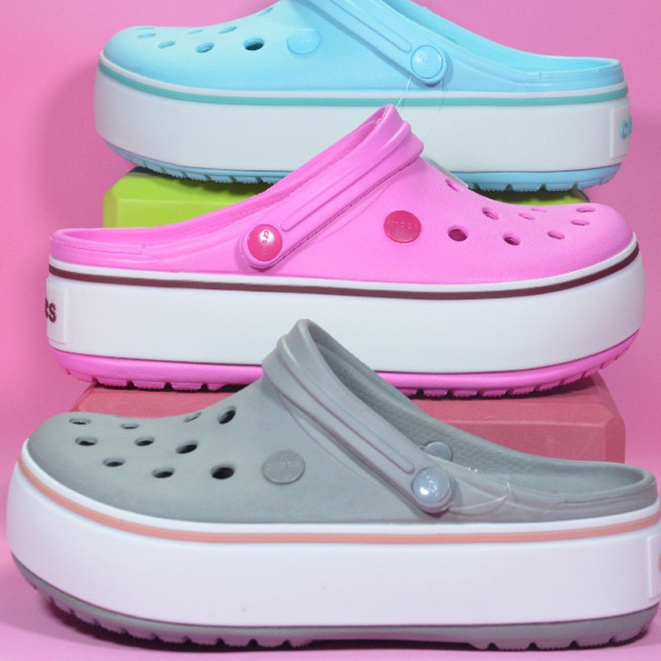 Crocs Original Plataforma Sapatos De Praia Femininos Chinelos Da Moda ...