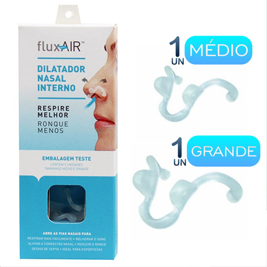 Flux Air Dilatador Nasal Interno c/ 2 Unidades ( 1 Médio e 1 Grande ...