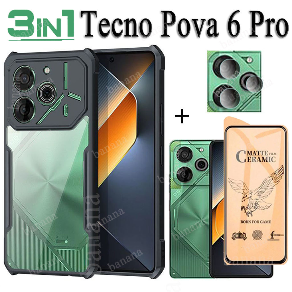 Caixa Tecno Pova 6 Pro Para Pova6 À Prova De Choque E Protetor De Tela Cheia De Cerâmica Mate 3 ...
