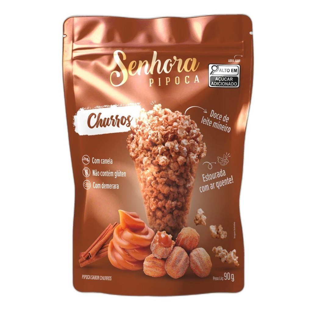Pipoca Gourmet de Churros 90 g - Senhora Pipoca - Pronto para consumo ...