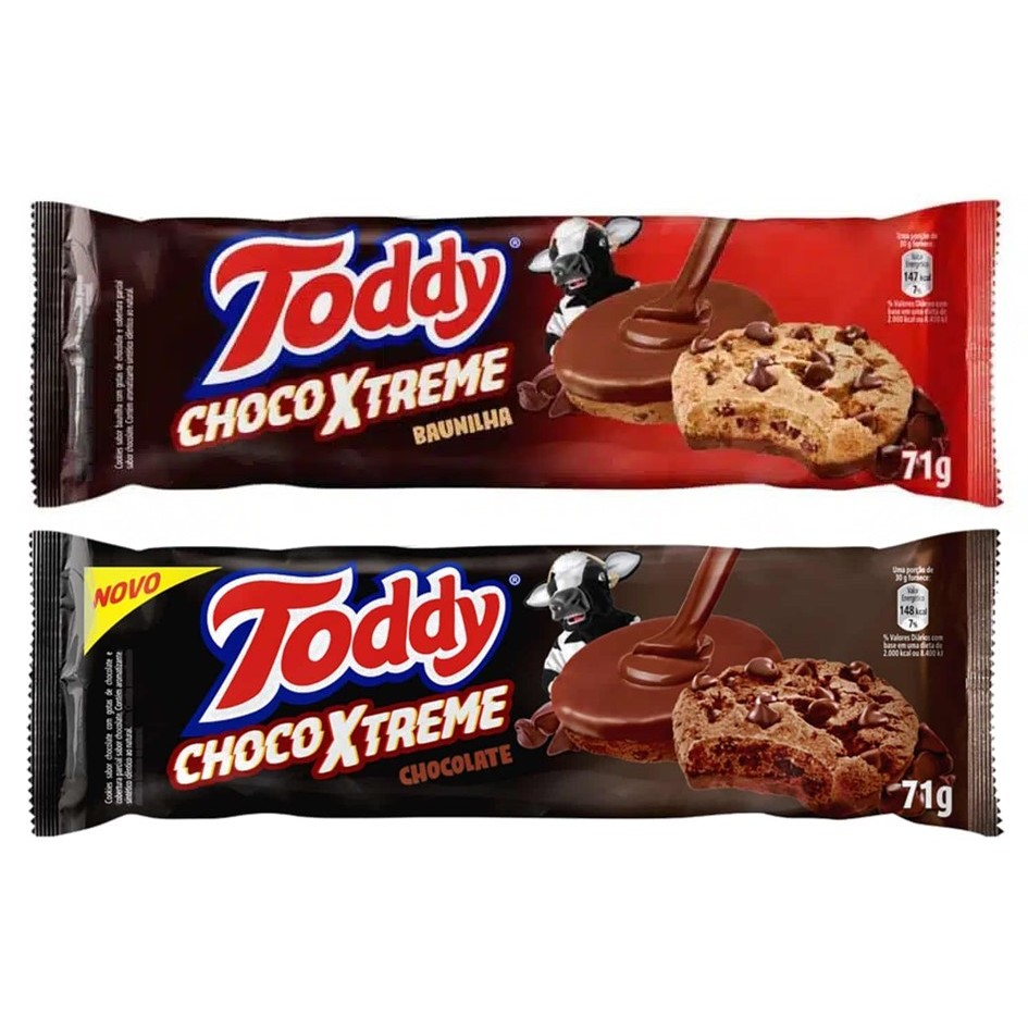 Kit 2 Cookies Toddy Choco Xtreme Sabores Baunilha e Chocolate. Biscoito ...