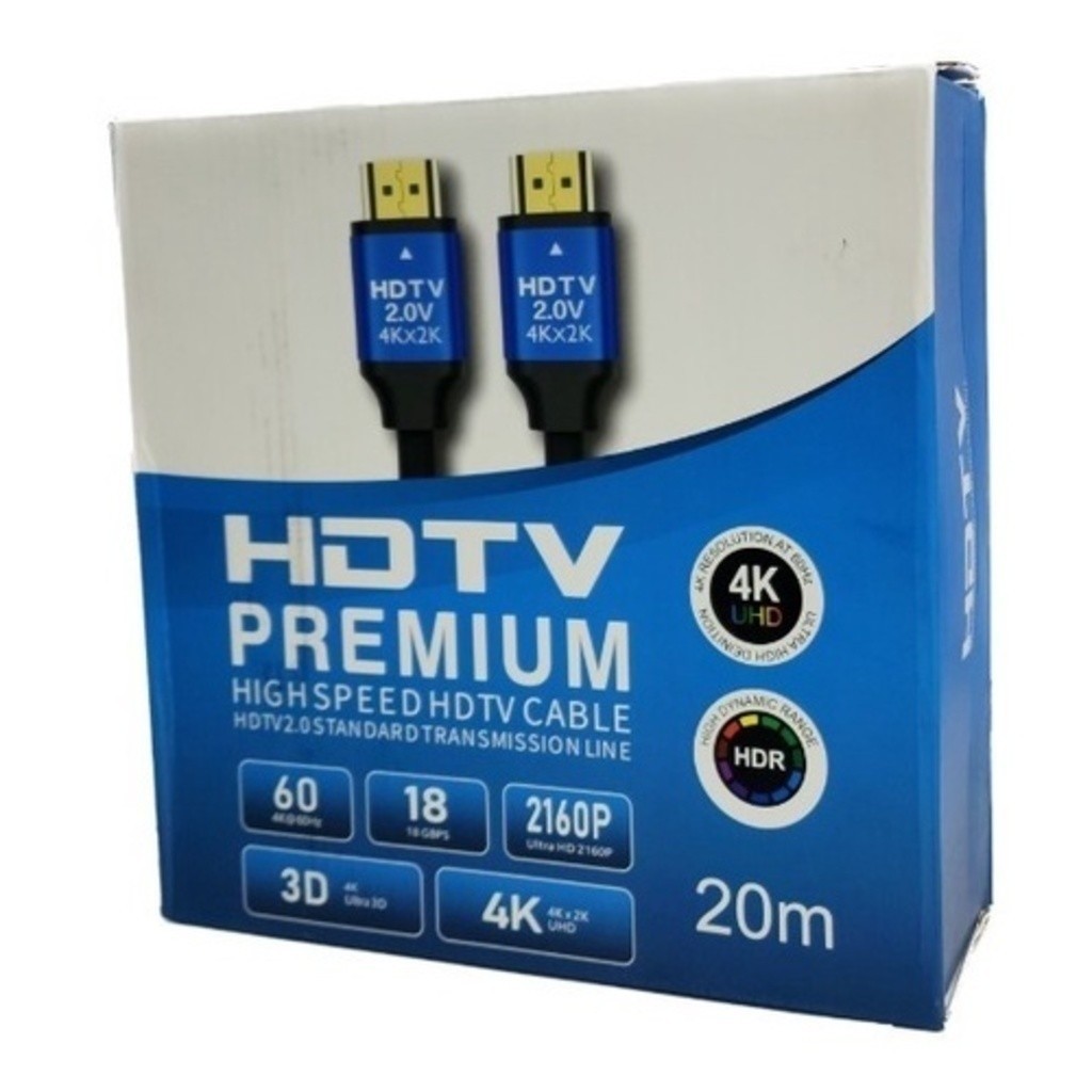 Cabo Hdmi X Hdmi 2.0 20 Metros 2k 4k Uhd | Shopee Brasil