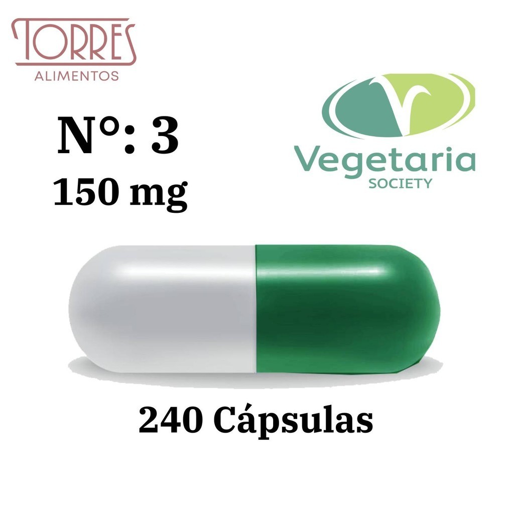 Capsula Vegetal Vazia Verde e Branca N°3 240 Unidades | Shopee Brasil