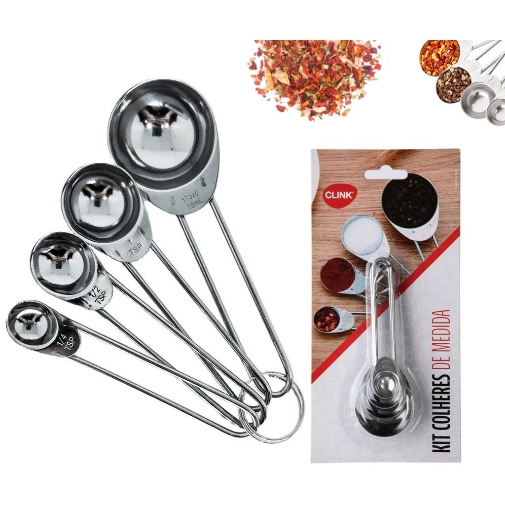 Colher Medida Inox Sopa Cha Receitas Confeitaria Bolos Paes | Shopee Brasil