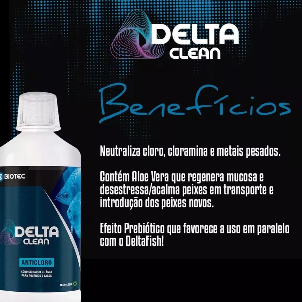 Delta Clean Anticloro Para Aquarios Com Aloe Vera 100ml | Shopee Brasil