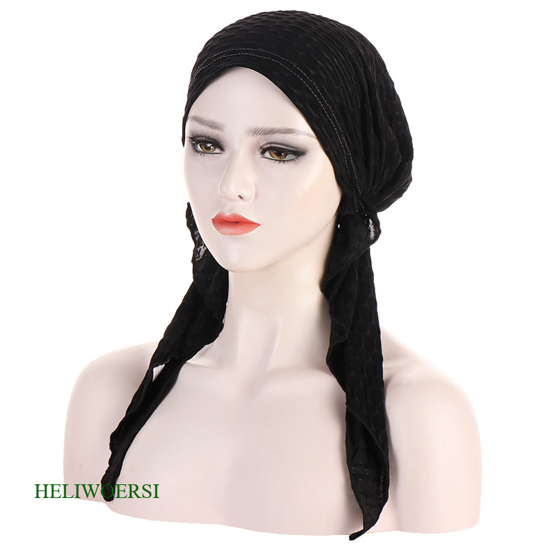 1Pc Chapéu Turbano De Bolha De Cauda Longa Feminina Quimioterapia De ...