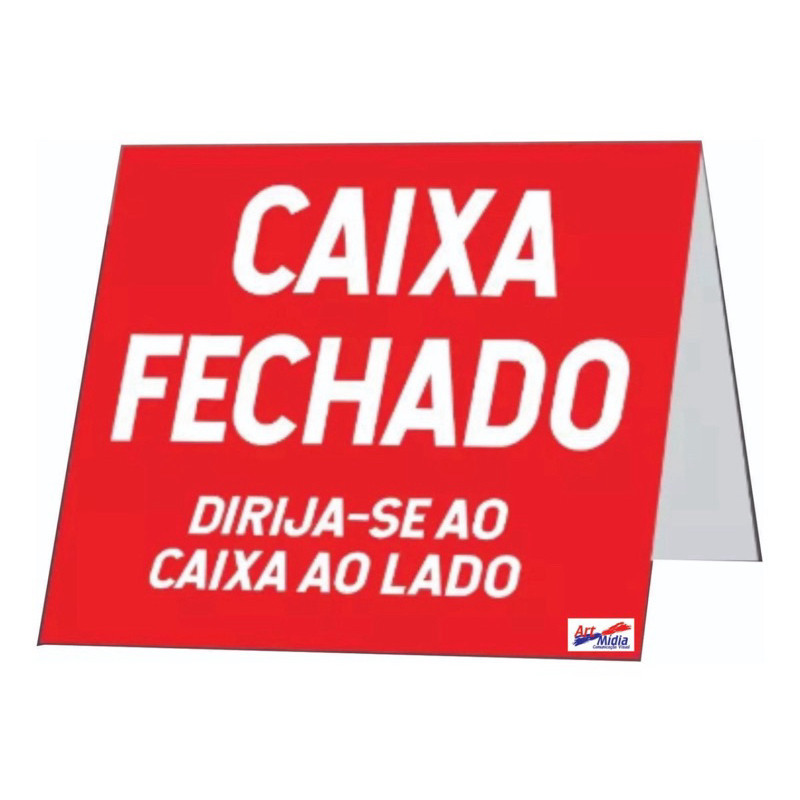 Placa Caixa Fechado Display 20x20cm Frente Verso Balcao 1mm | Shopee Brasil