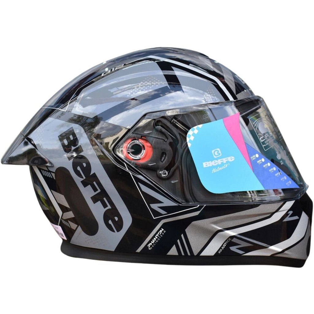 Capacete Esportivo Bieffe B12 Phanton Preto com Prata Brilho | Shopee ...