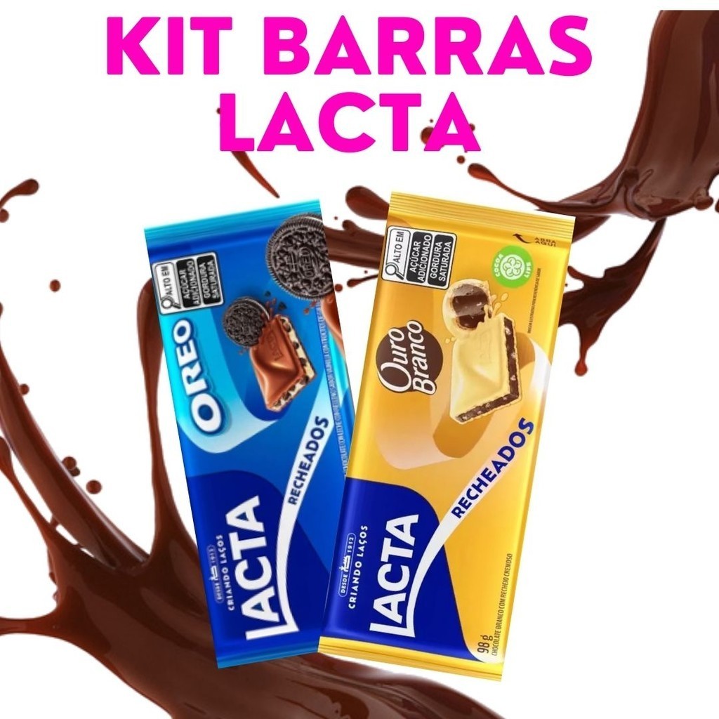 Kit Chocolate Lacta Recheado Ouro Branco e Barra Oreo | Shopee Brasil