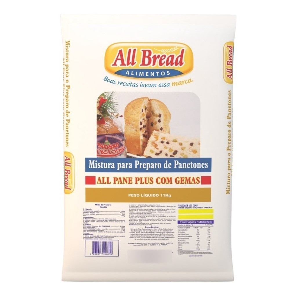 MISTURA PARA PANETONE PLUS C/GEMA ALL BREAD 11 KG | Shopee Brasil
