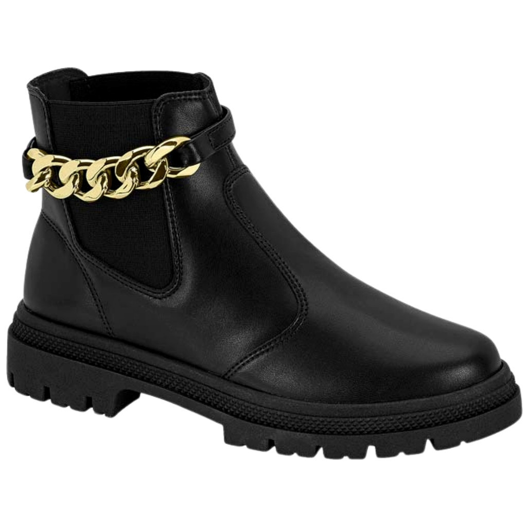 Bota Coturno Feminino Cano Curto Conforto Salto Bloco Tratorado Moleca ...