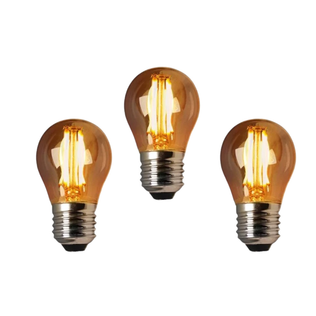 Kit 3 Lâmpadas Filamento Bulbo Led G45 Retro | Shopee Brasil