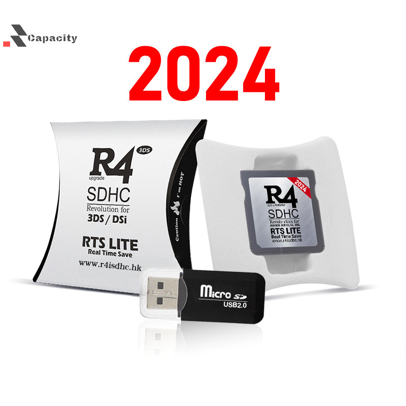 Capacidade 2024 Para Cartao De Jogo NDS R4I SDHC TF R4 Gold Pro De Video White Silver Memoria Digital Nice