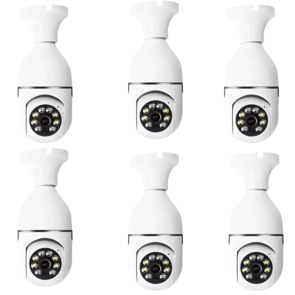 kit 6 cameras de segurança smart wifi 360º full hd escritorio casa ...